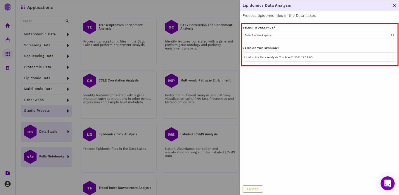 Lipidomics Data Analysis Preset - Polly Documentation